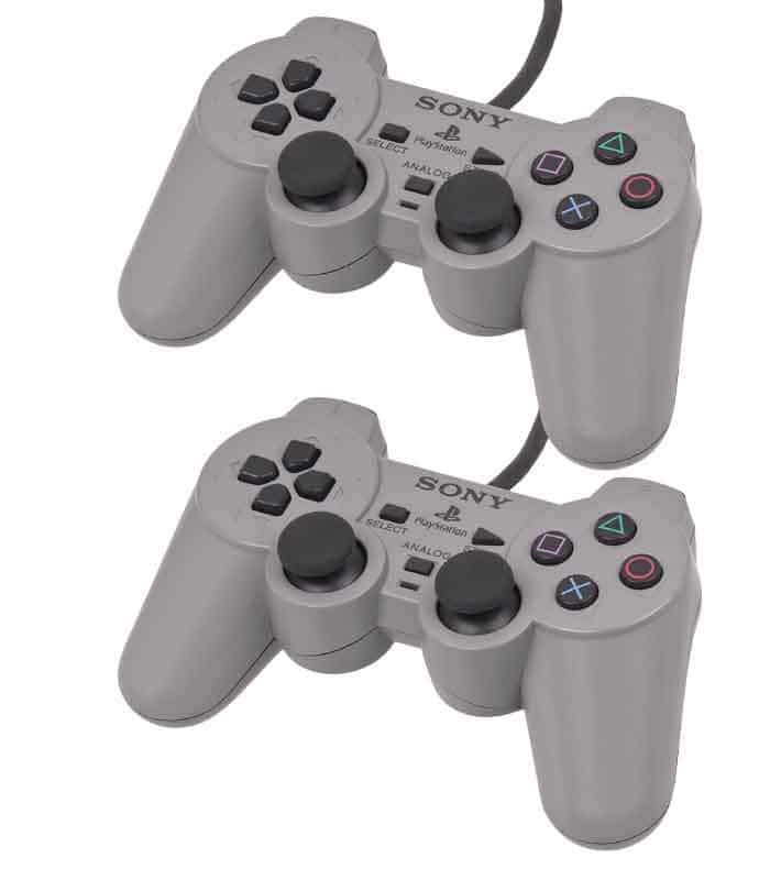 Lot-de-2-manettes-PS2-gris – Kevajo