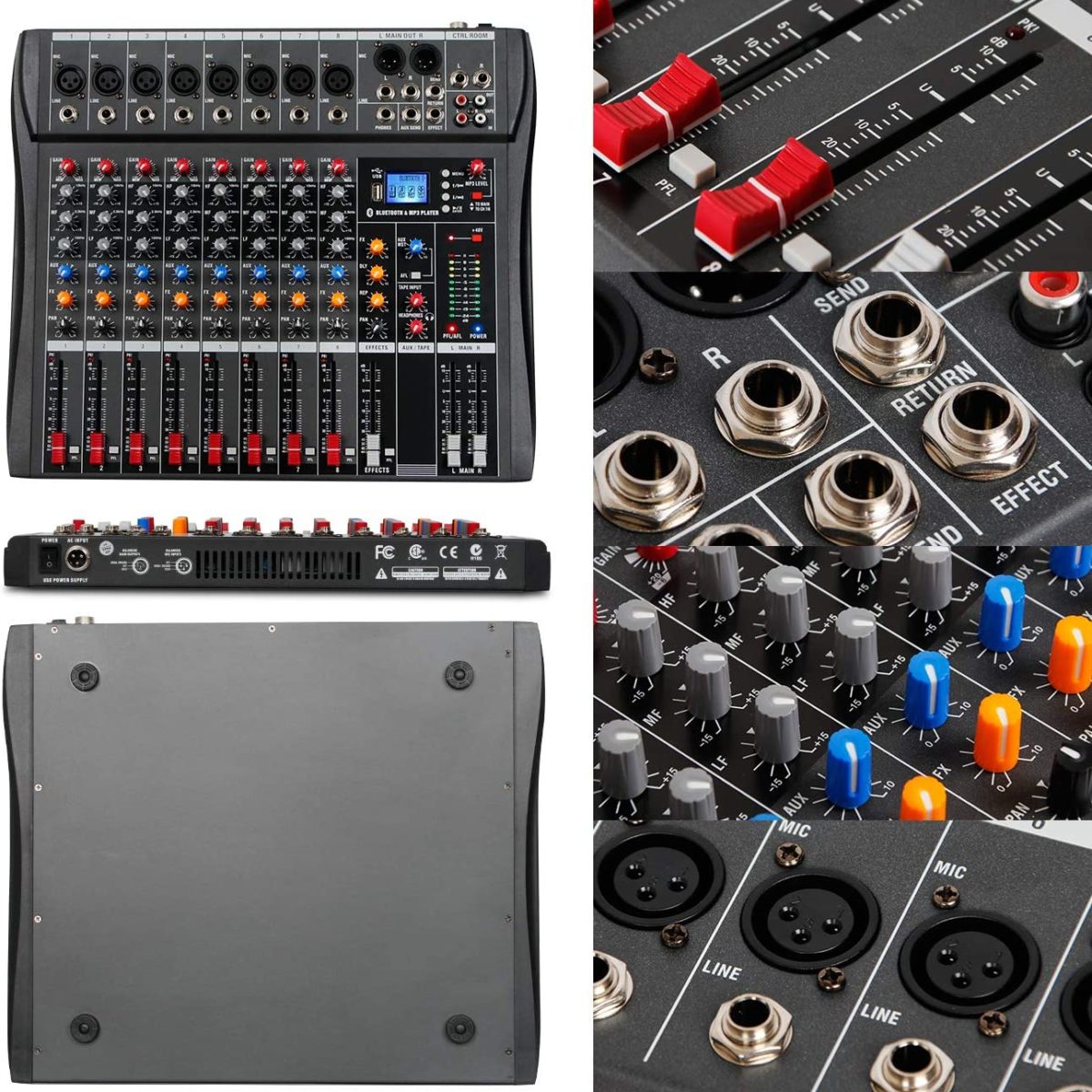 Table de mixage Professionnel 8 pistes/Bluetooth/USB – Kevajo